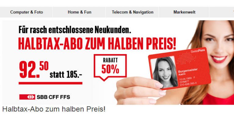 Action demi-tarif des CFF et d'Interdiscount pour le Black Friday